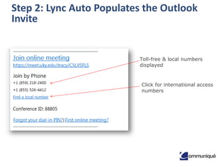 Lync Dial In Audio Conferencing | PPT