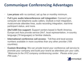 Reservationless Audio Conference Calling | Communique Conferencing | PPT