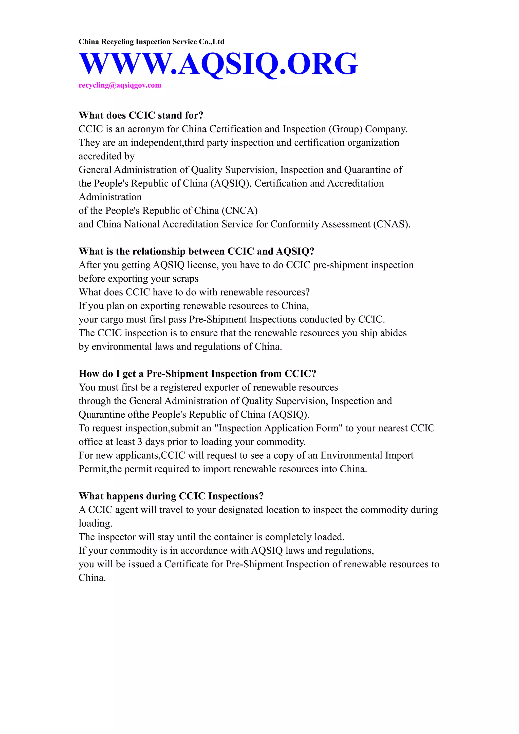 Ccic certificate | PDF