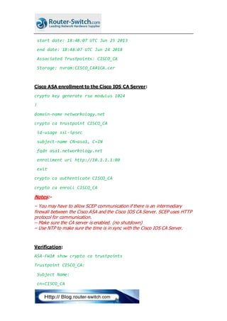Ccie notes configuring cisco ios ca server and enrolling cisco asa to a ...