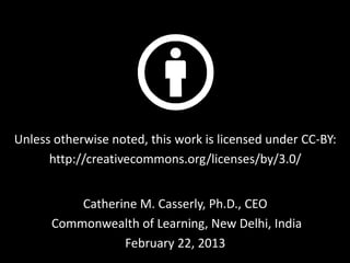 Creative Commons & Sharing Education for a New Era | PPT