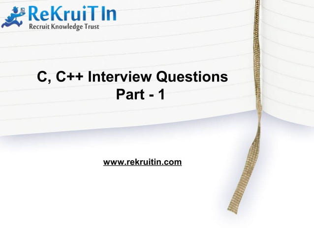 C, C++ Interview Questions Part - 1 | PPT