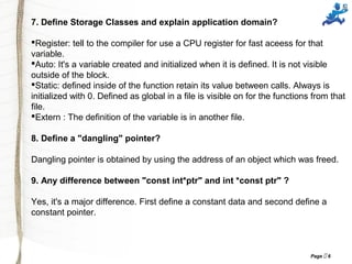 C, C++ Interview Questions Part - 1 | PPT