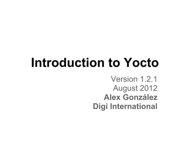 Introduction to yocto | PDF