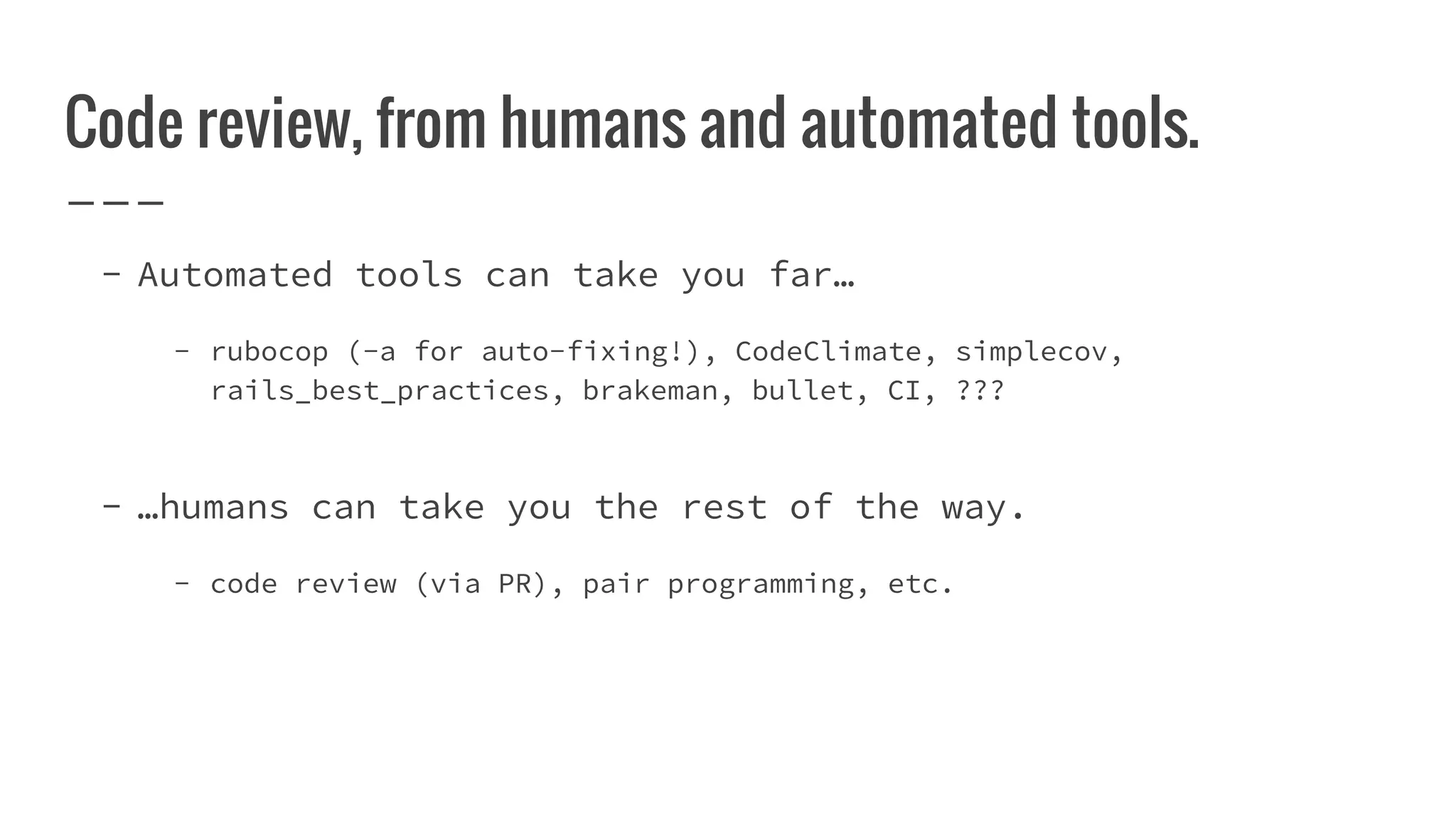 Quality rails coding | PPTX | Programming Languages | Computing
