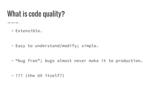 Quality rails coding | PPTX | Programming Languages | Computing