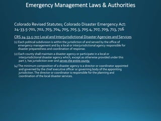 Colorado Emergency Management Overview | PPTX