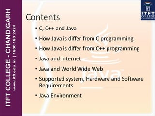 ITFT- C,c++,java and world wide web | PPT