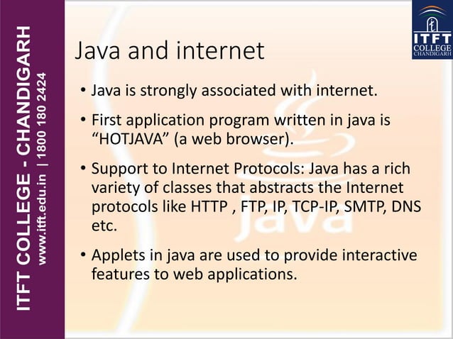 ITFT- C,c++,java and world wide web | PPT