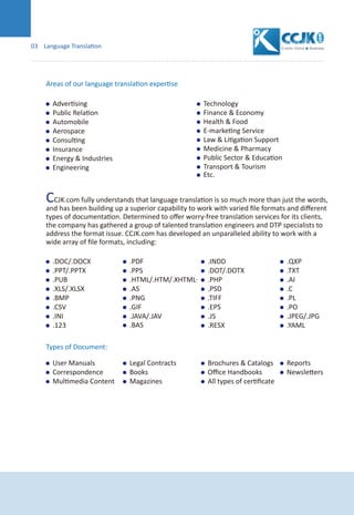 Asian Language Vendor- Service Brochure | PDF