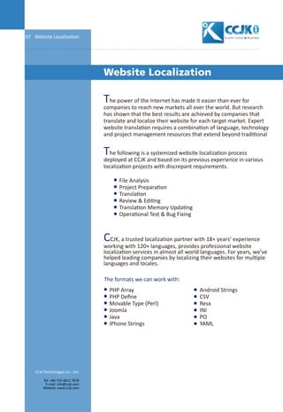Asian Language Vendor- Service Brochure | PDF