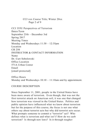 CCJ xxx Course Title; Winter 20xxPage 2 of 9CCJ 355U Pe.docx