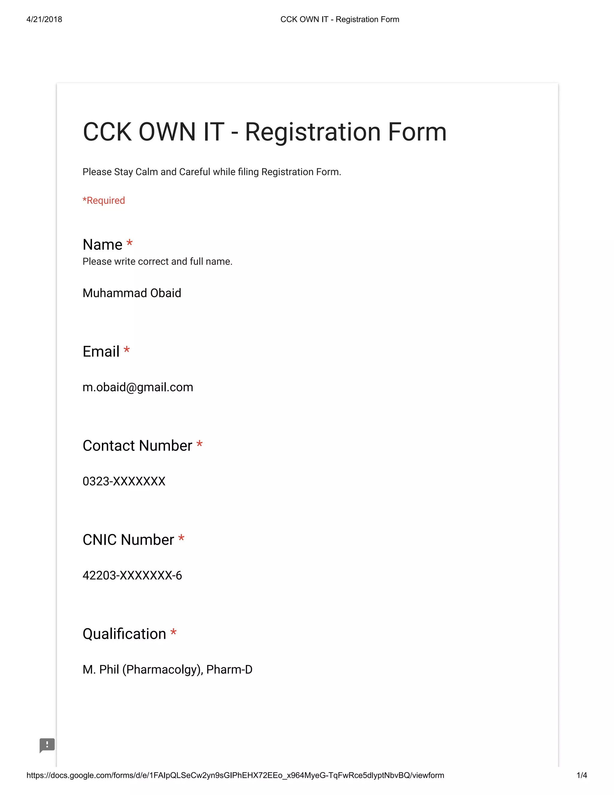 CCK Own It.... Registration form instructions | PDF