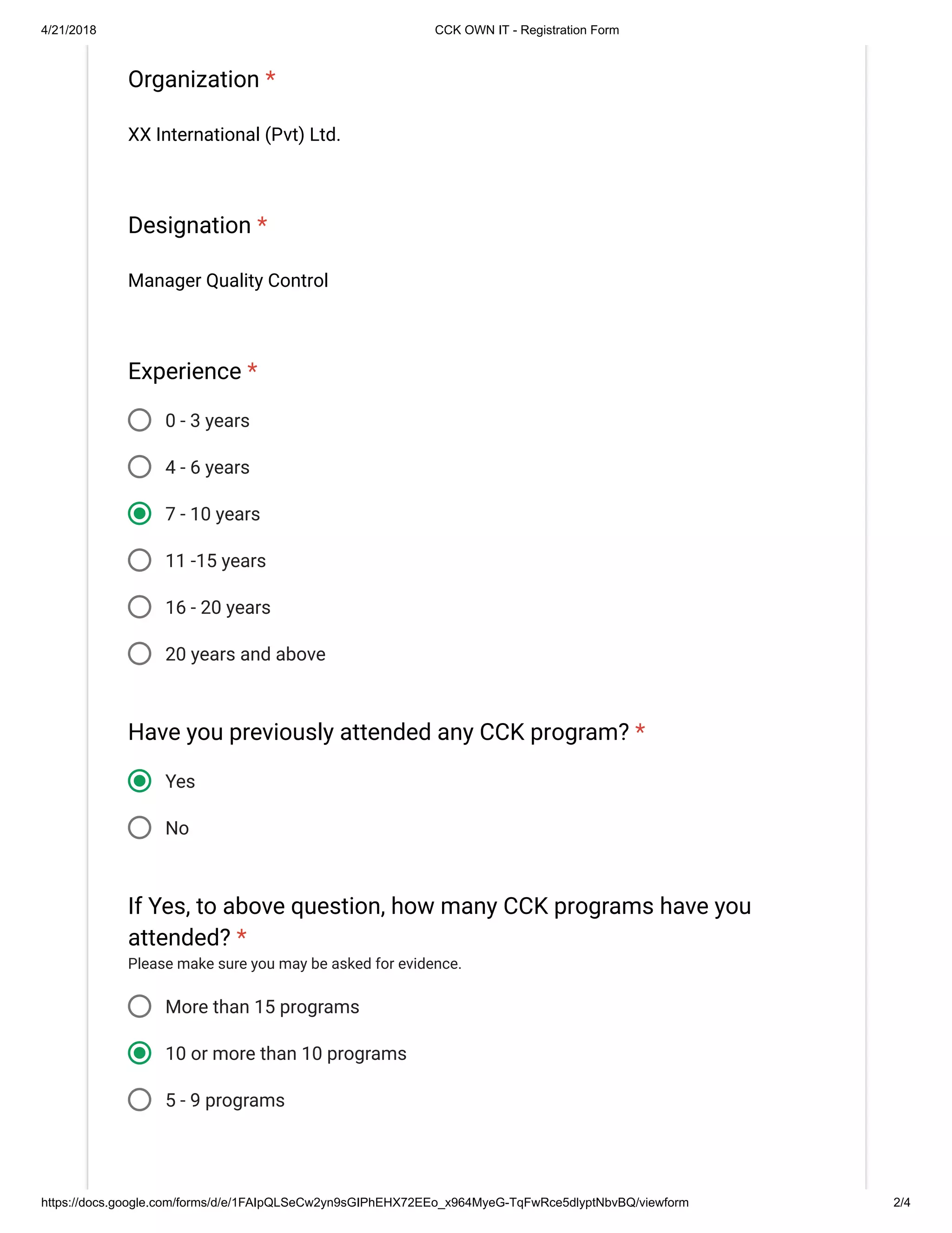 CCK Own It.... Registration form instructions | PDF