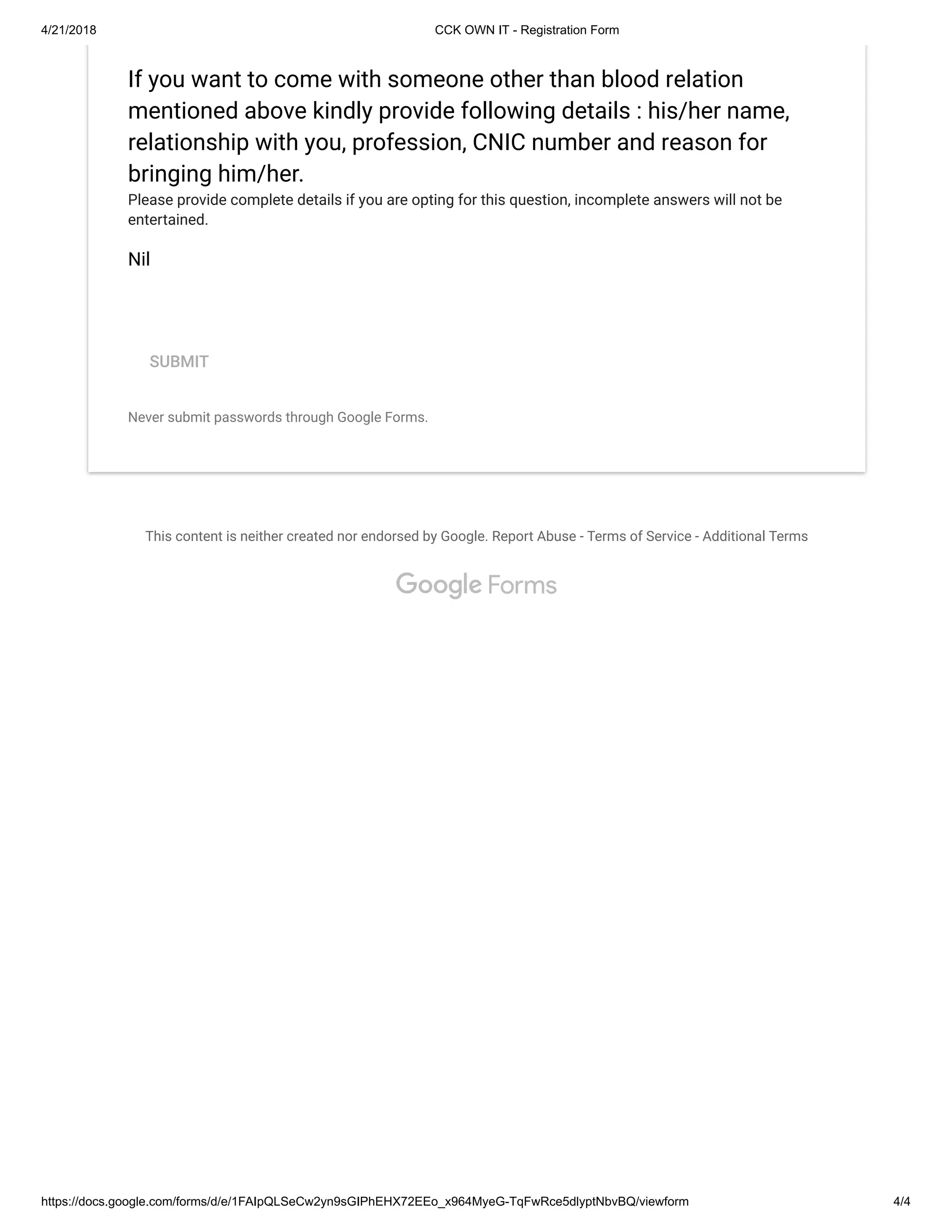 CCK Own It.... Registration form instructions | PDF