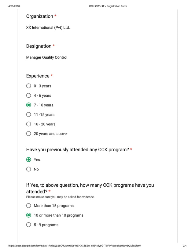 CCK Own It.... Registration form instructions | PDF