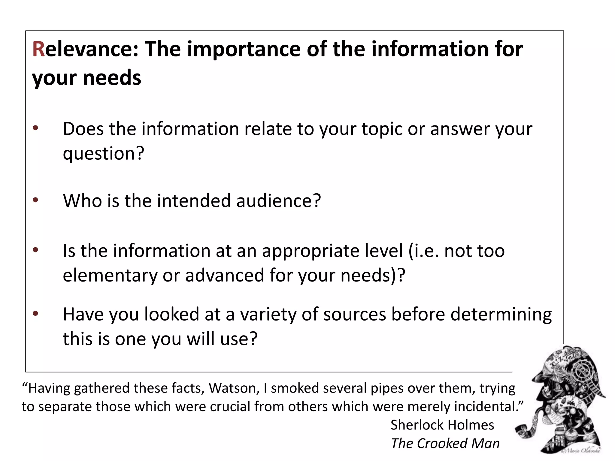 Information Literacy: Evaluating Sources | PPTX