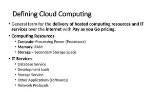 Cloud Computing Introduction presentation | PPTX