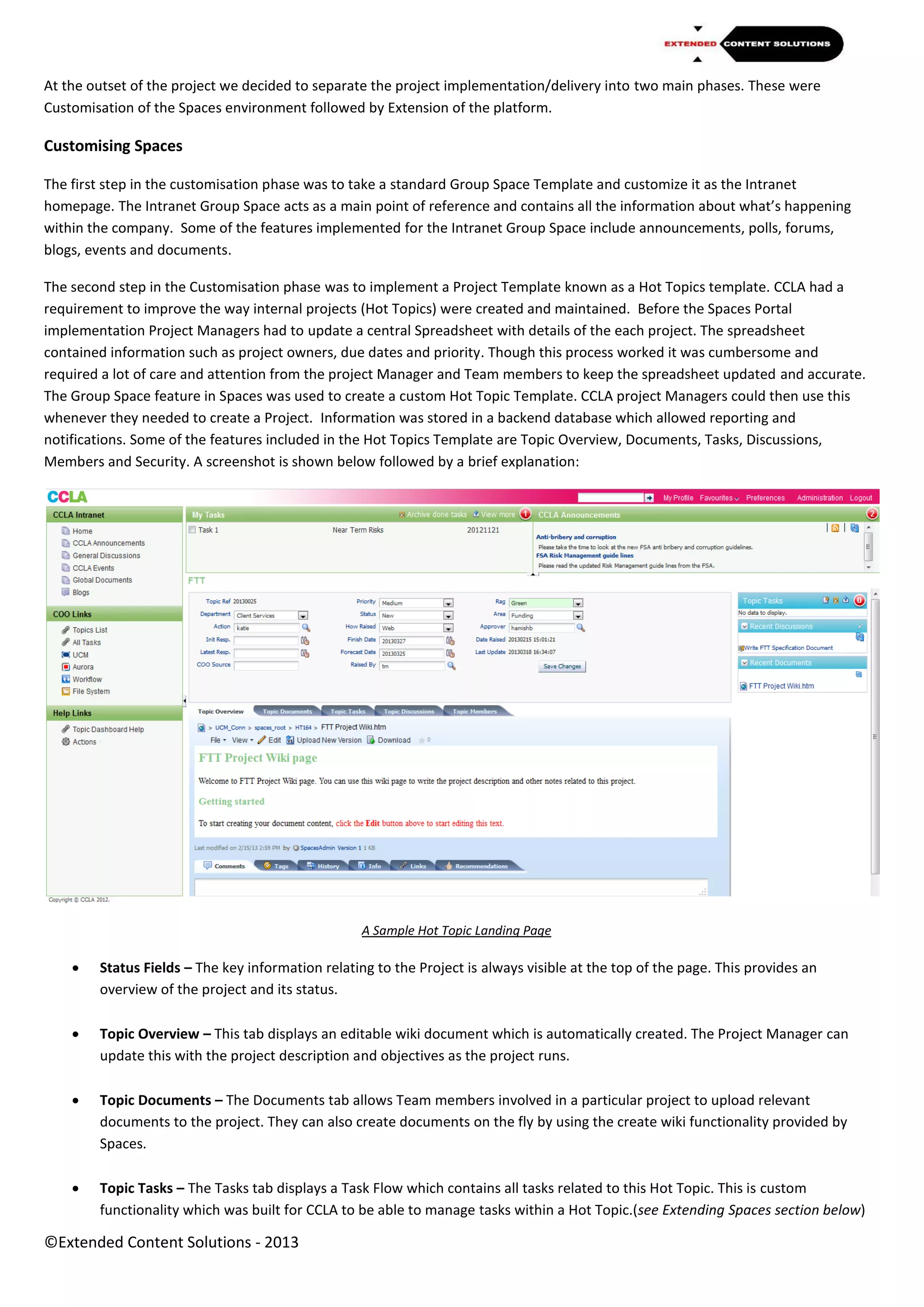 CCLA Oracle WebCenter Portal Spaces Case Study | PDF