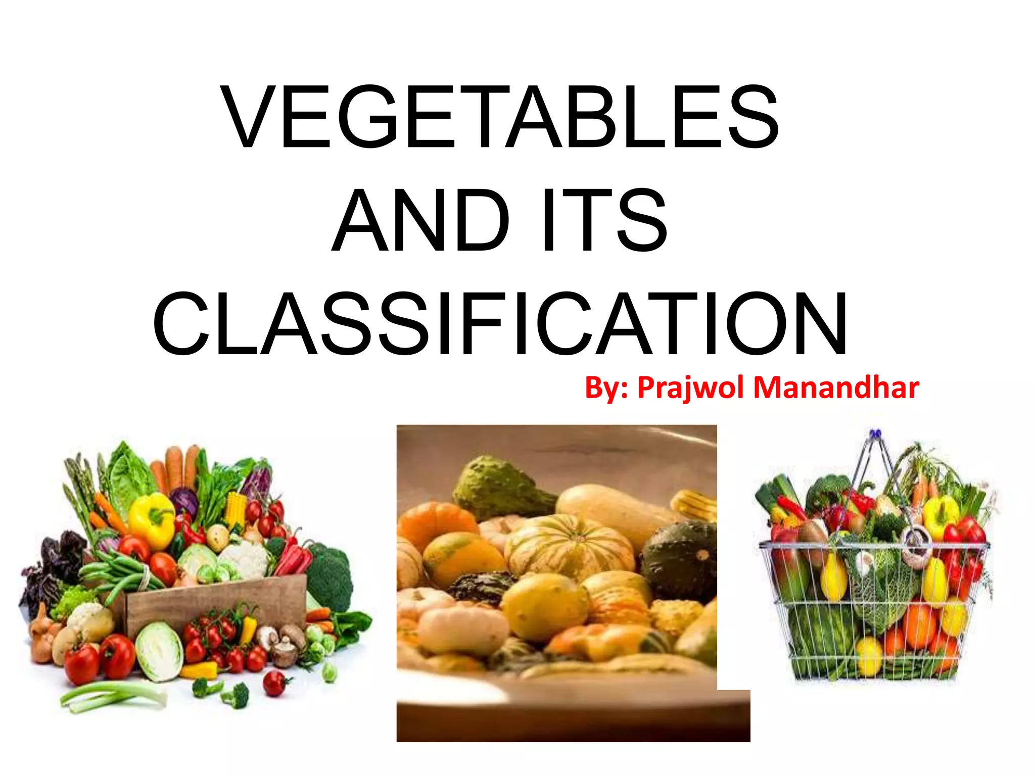 Classification of vegetables | PPTX