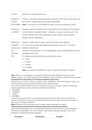 Ccleaner command | DOCX