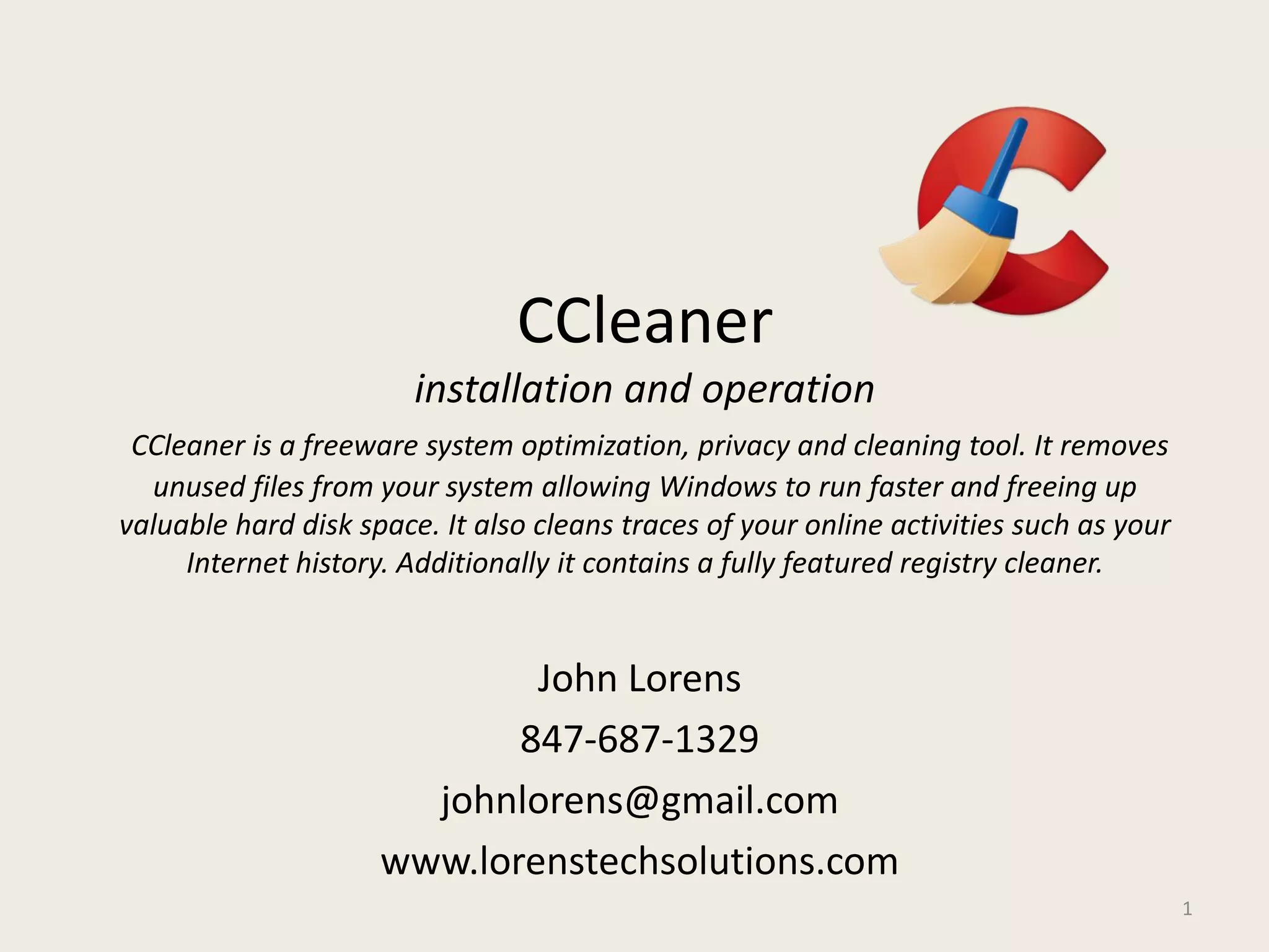 CCleaner Installation and Operation | PDF