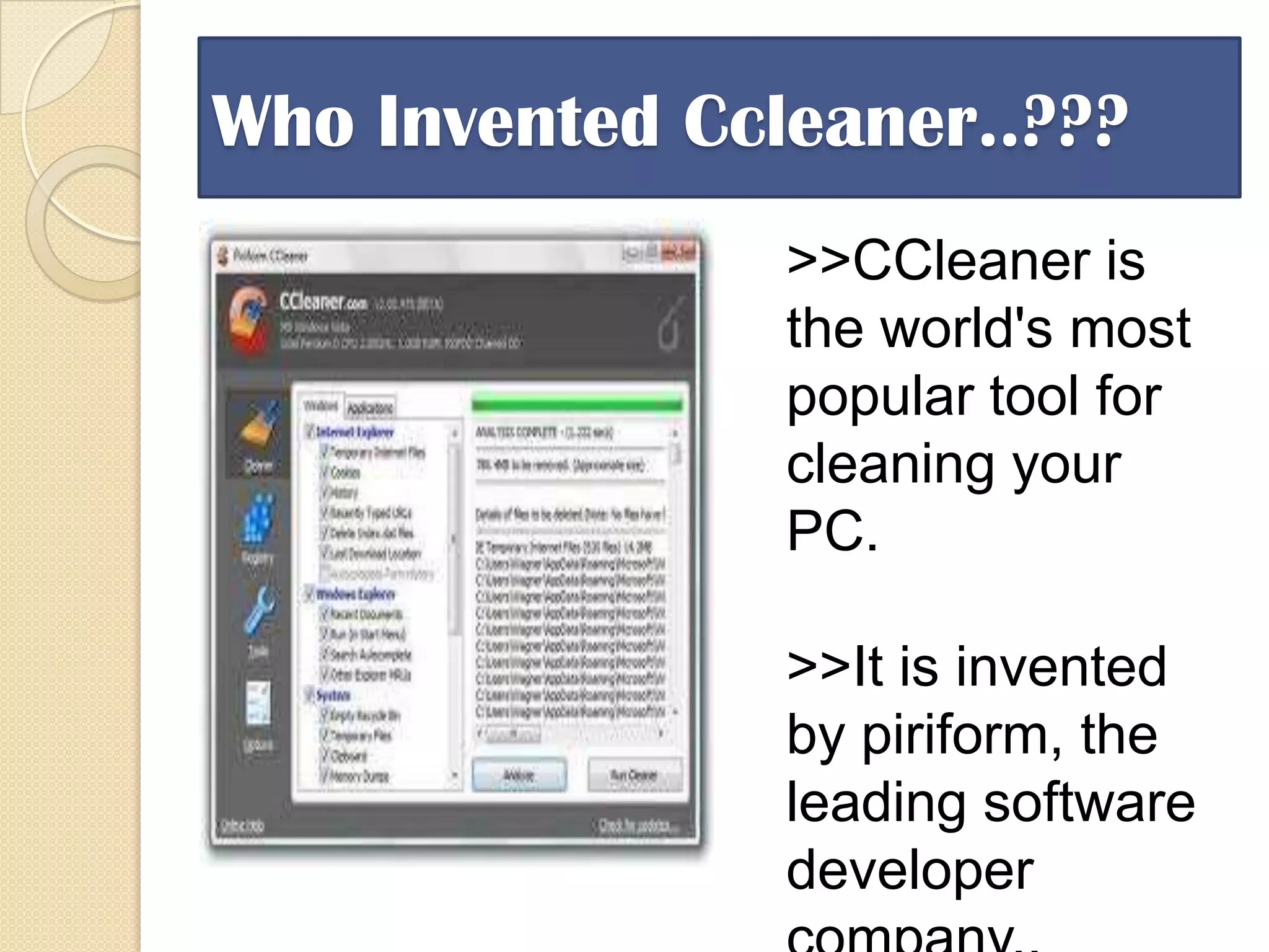 Ccleaner presentation | PPTX