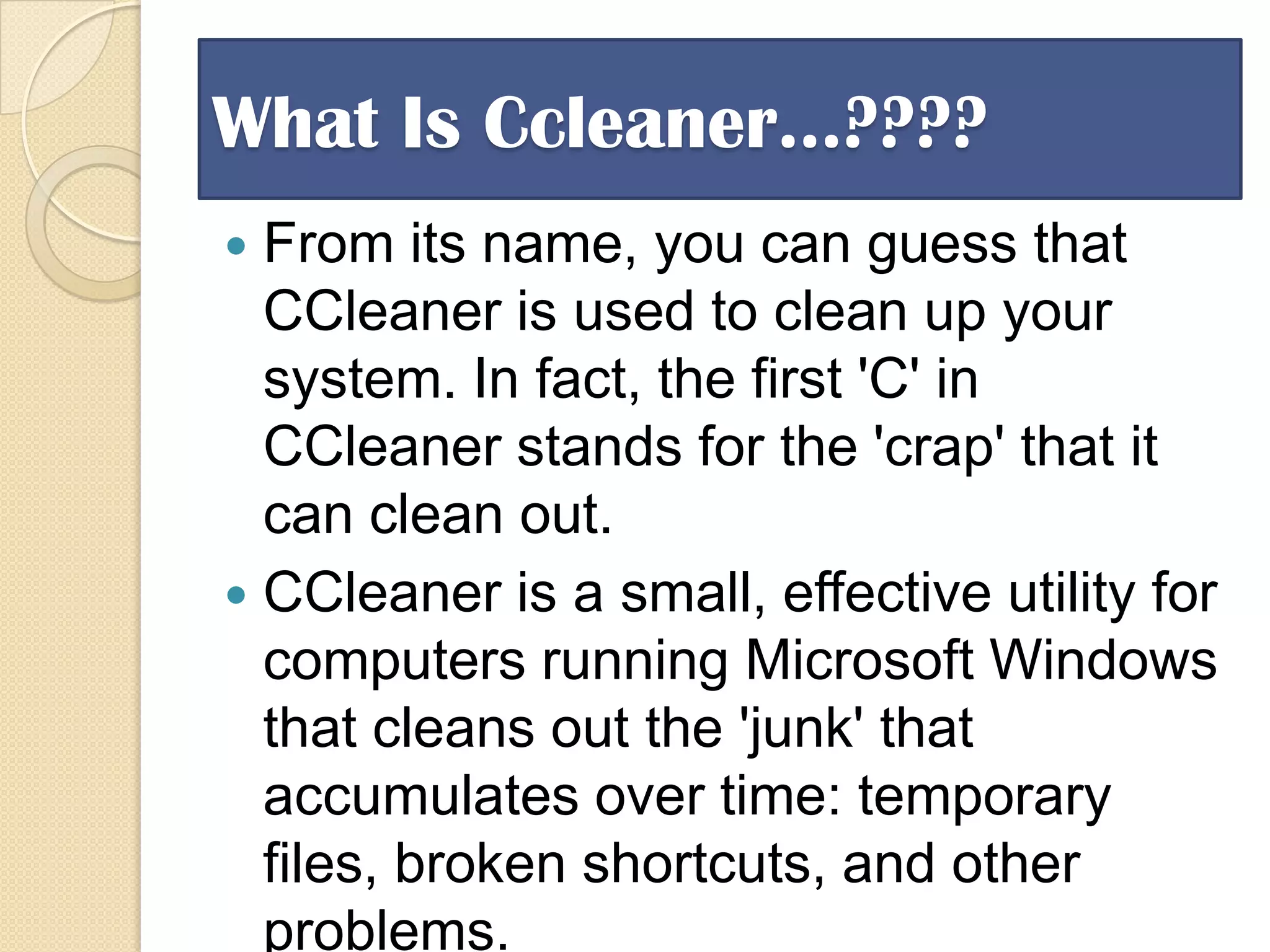 Ccleaner presentation | PPTX