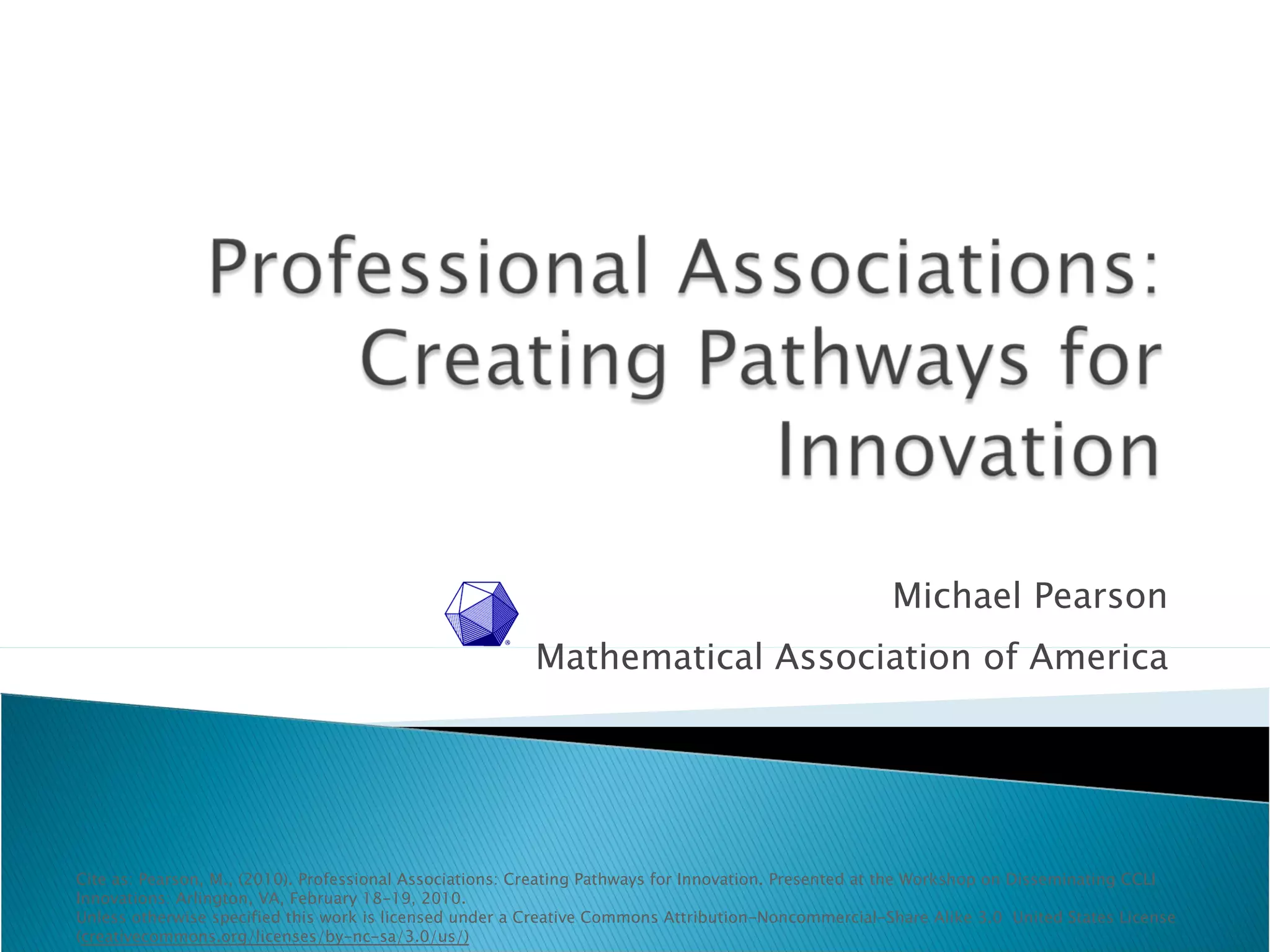 Professional Associations: Creatinge Pathways for Innovation | PPT