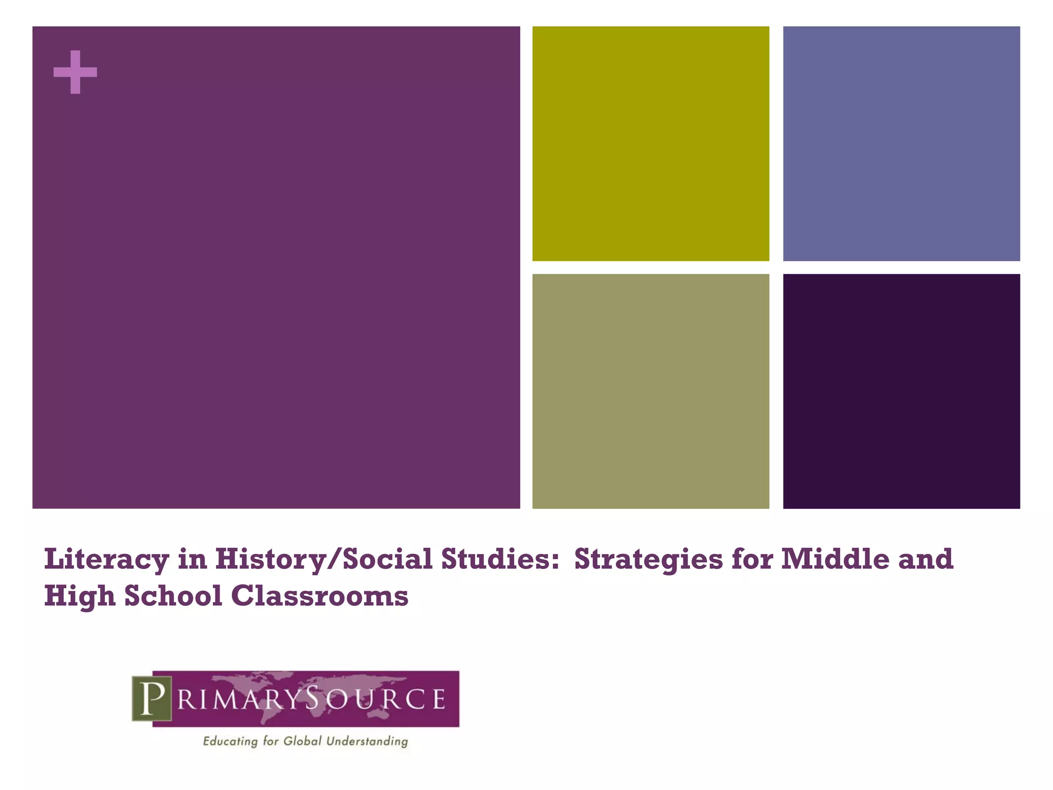 Literacy in History/Social Studies: Strategies for Middle and High ...