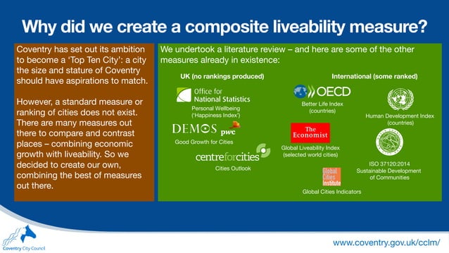 Comprehensive composite liveability measure | PPT