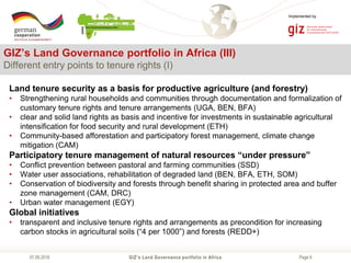 Land Governance in GIZ Projects in Africa | PDF