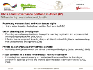 Land Governance in GIZ Projects in Africa | PDF