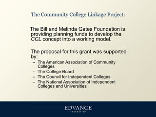 Community College Linkage Summary | PPTX