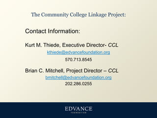 Community College Linkage Summary | PPTX