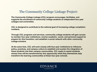 Community College Linkage Summary | PPT