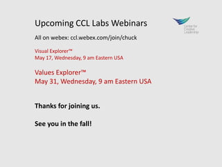 Values Explorer, CCL Labs Webinar Series | PPTX