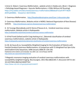 Walif Chbeir: Cerebral Cavernous Malformation | PDF