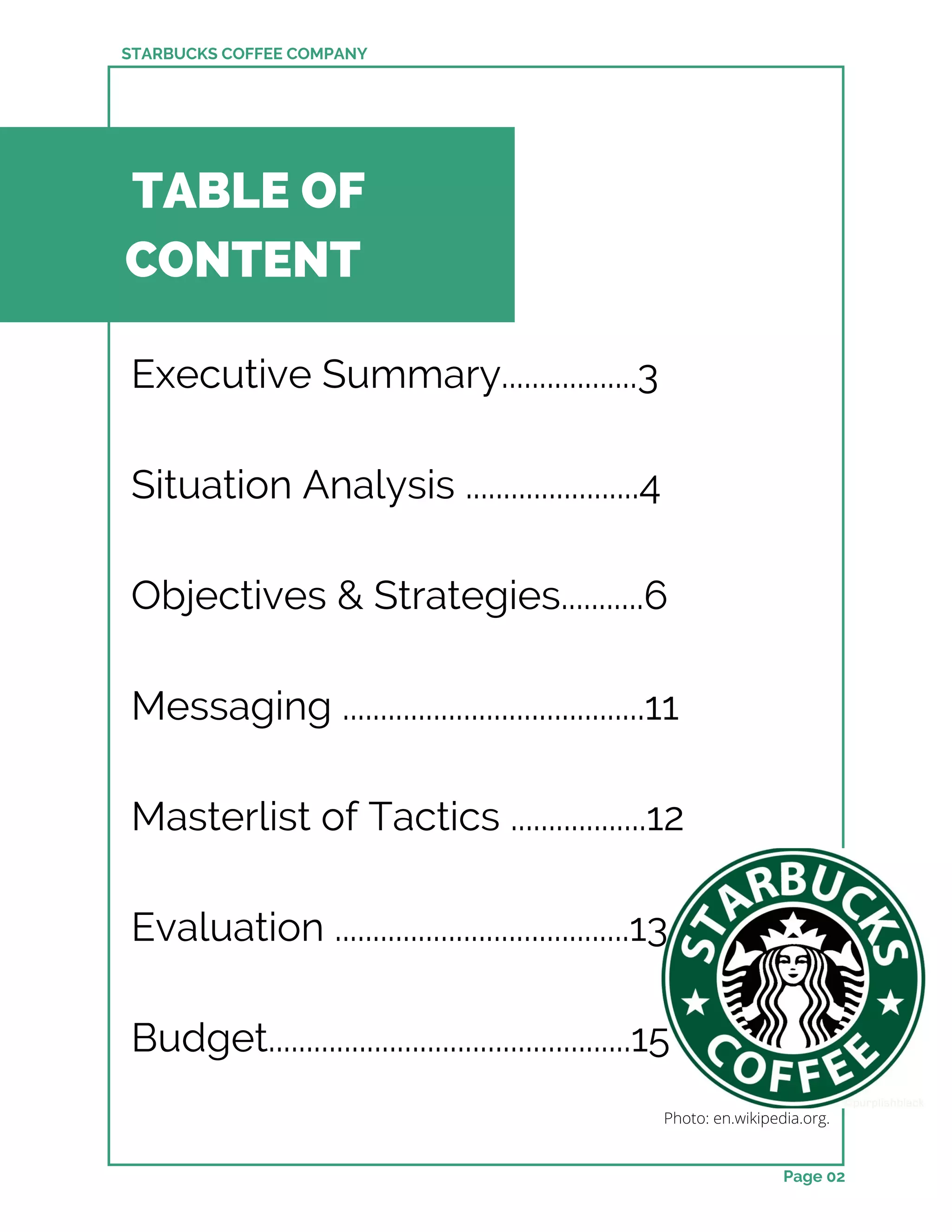 Starbucks Strategic Communications Plan | PDF