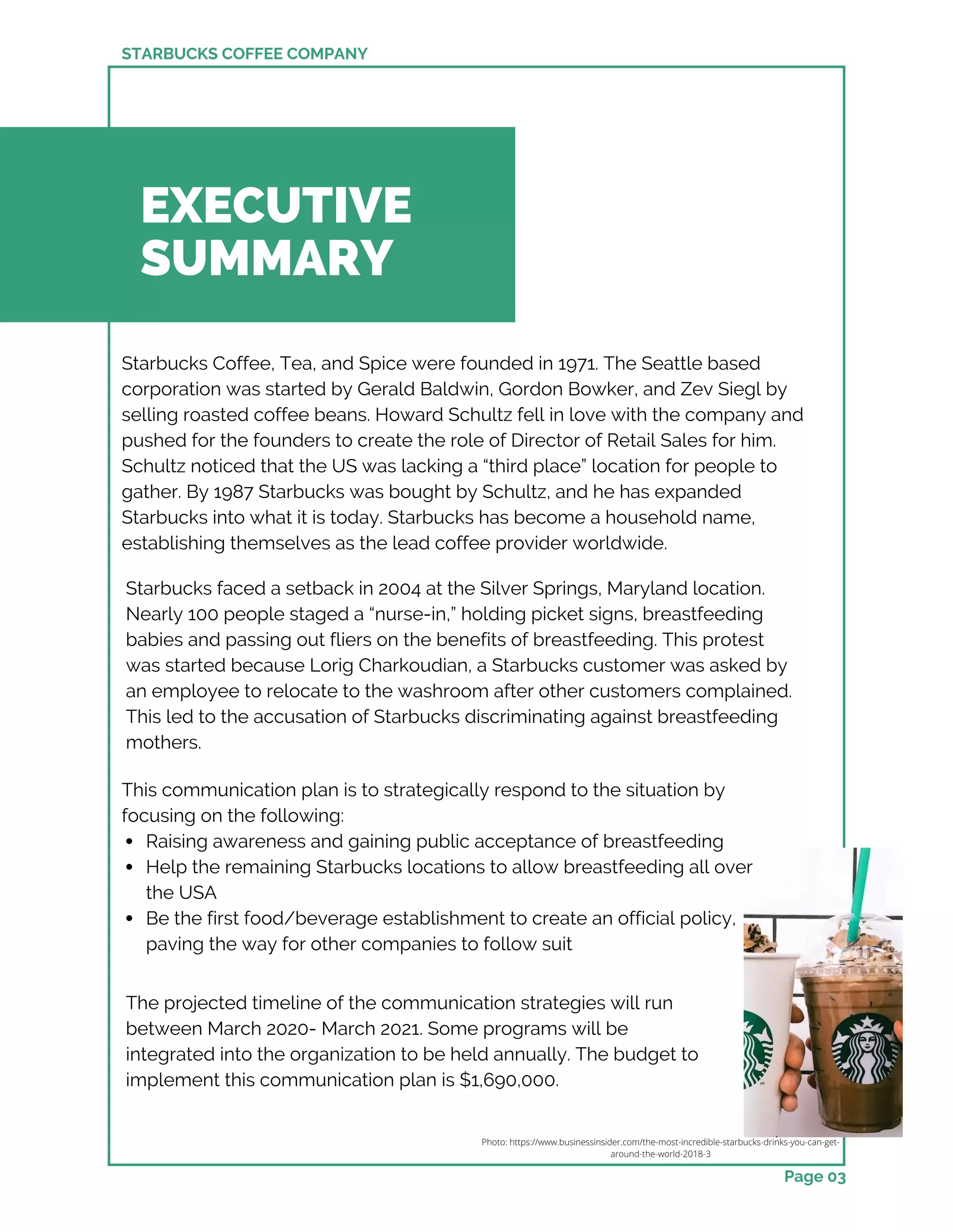 Starbucks Strategic Communications Plan | PDF