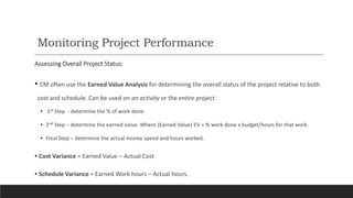 CCM821S _ Contract Management _ 8. Monitoring Project Performance.pptx | Civil Engineering ...