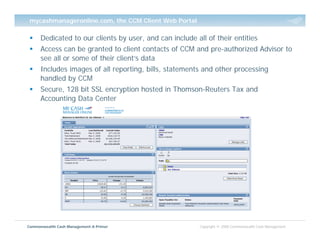 Commonwealth Cash Management - A Primer | PPT