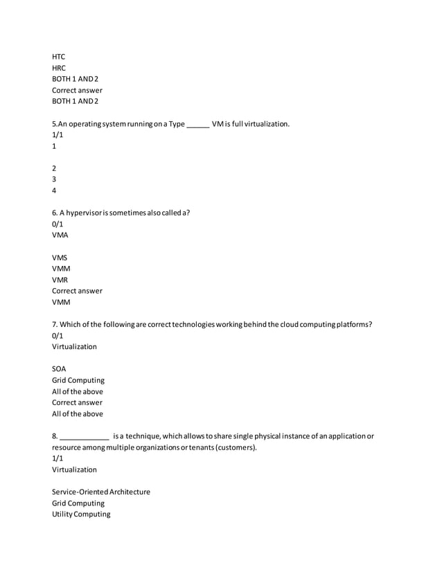 cloud computing mcq | PDF