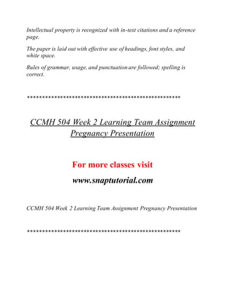 CCMH 504 Technology levels--snaptutorial.com