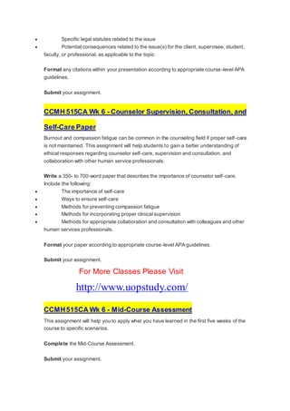 Ccmh 515 ca ccmh515ca ccmh 515ca best tutorials guide uopstudy.com