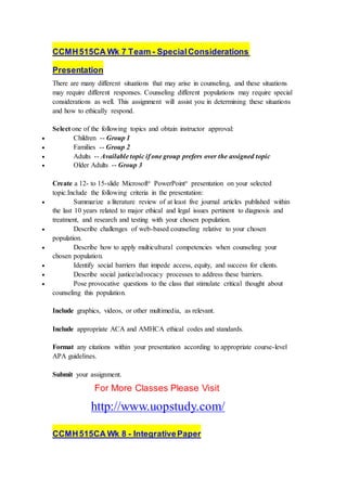 Ccmh 515 ca ccmh515ca ccmh 515ca best tutorials guide uopstudy.com