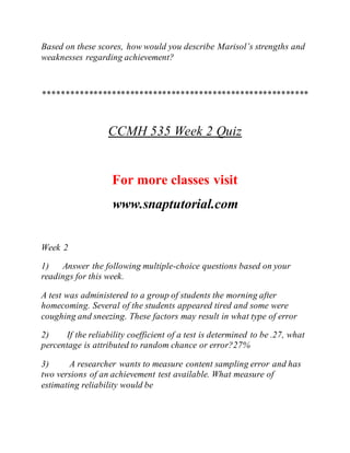 CCMH 535 Enthusiastic Study / snaptutorial.com