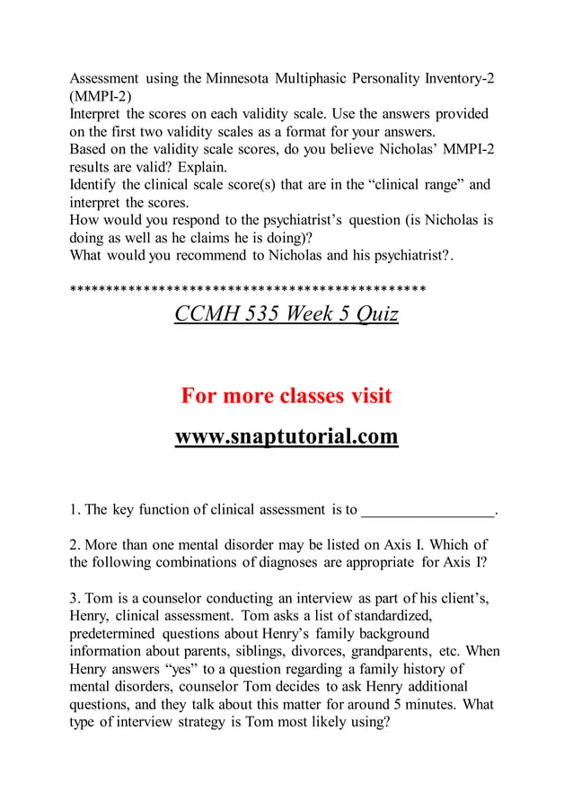 CCMH 535 Exceptional Education / snaptutorial.com