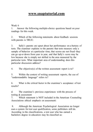 CCMH 535 Exceptional Education / snaptutorial.com