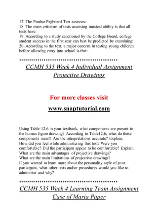 CCMH 535 Exceptional Education / snaptutorial.com